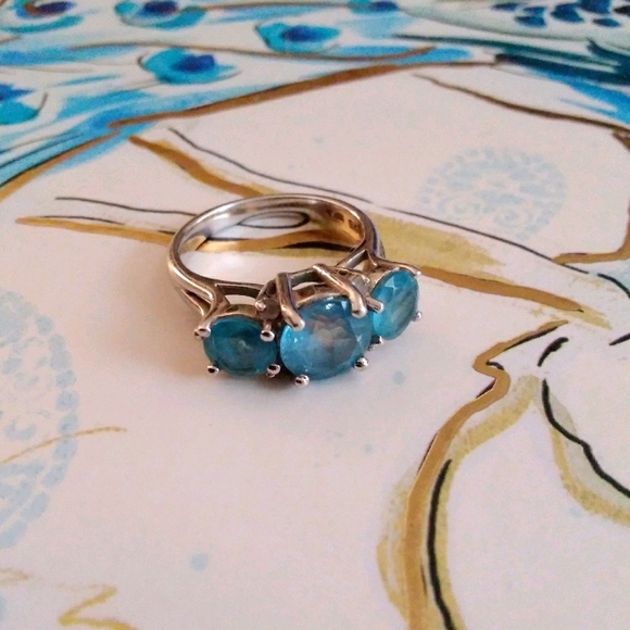EMA | Jewelry | Vintage Ema Aquamarine Sterling Silver Ring | Poshmark